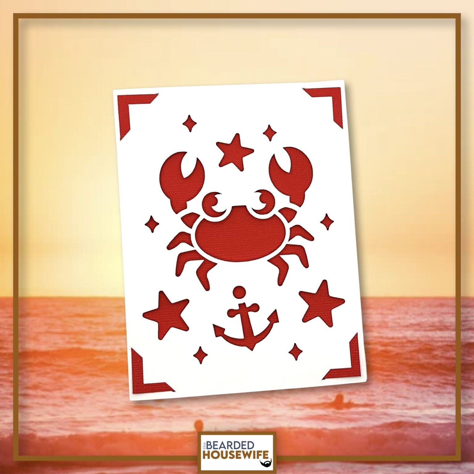 How to Make Easy Summer Crab Insert Cards - The Bearded Housewife