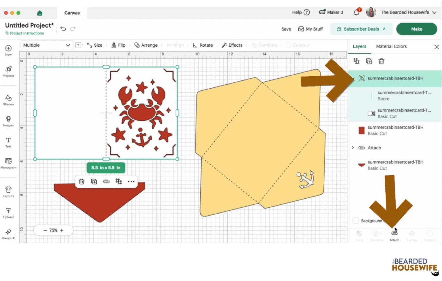 How to Make Easy Summer Crab Insert Cards - The Bearded Housewife